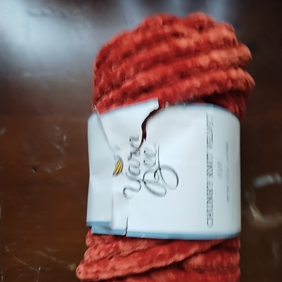 Other | Yarn Bee Chunky Knit Velvet Rust Damaged Label | Poshmark